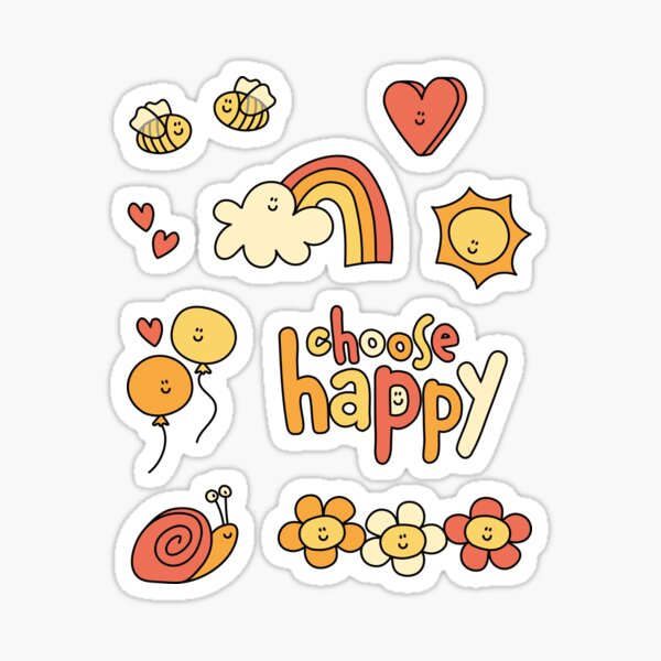 "Choose happy sticker pack" Sticker for Sale by Eenig | Redbubble
