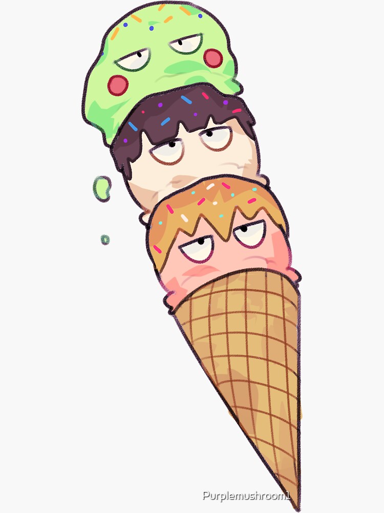 "Mp100 Ice Cream" Sticker for Sale by Purplemushroom1 | Redbubble