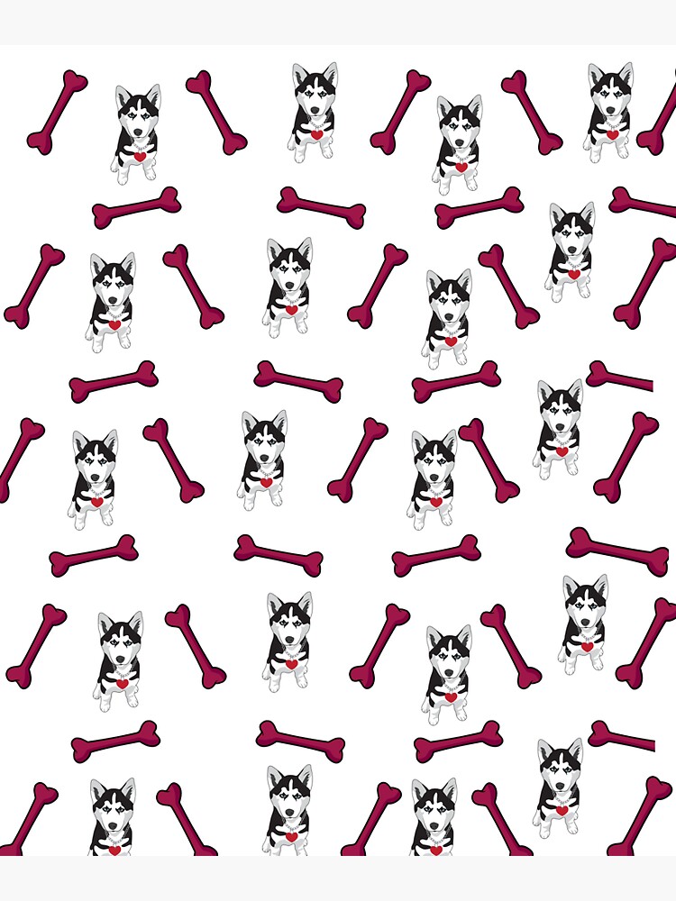 "Husky Dog and Bone Collage" Sticker for Sale by Joselo79 | Redbubble