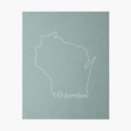 "Wisconsin Cursive State Outline" Art Board Print for Sale by ...