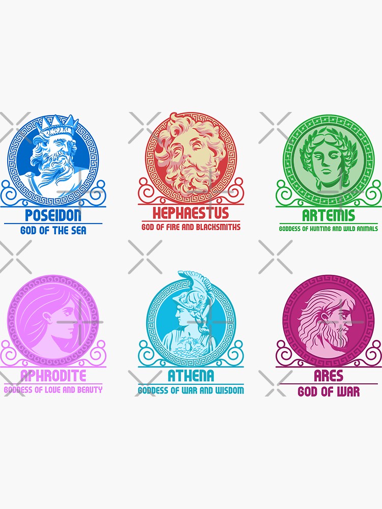 "Ancient Greek Gods Pantheon Sticker Pack" Sticker for Sale by Giacob ...