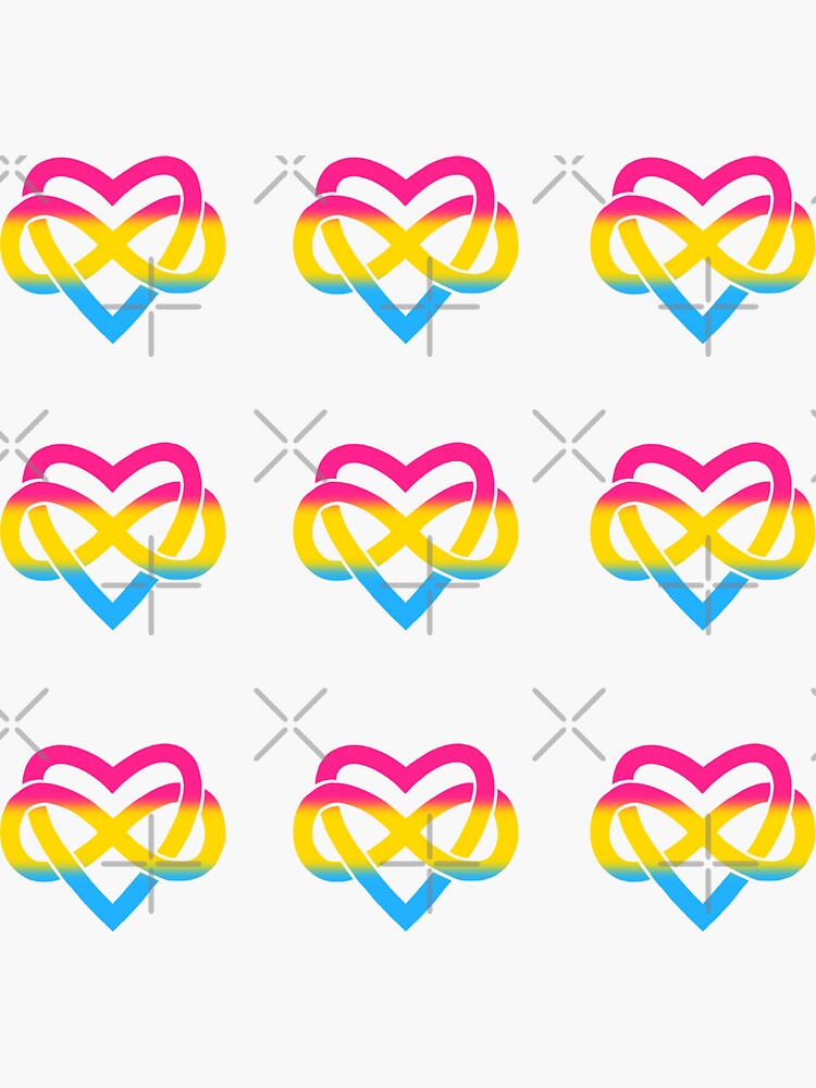 "9x Pansexual Polyamory Infinity Heart" Sticker for Sale by manutz ...