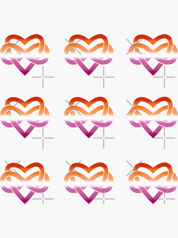 "9x Lesbian Polyamory Infinity Heart" Sticker for Sale by manutz ...