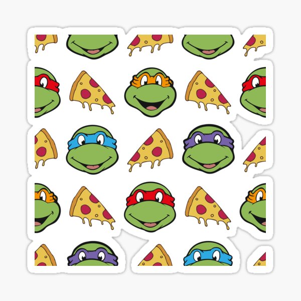"Teenage Mutant Ninja Turtles and Pizza Slice" Sticker for Sale by ...