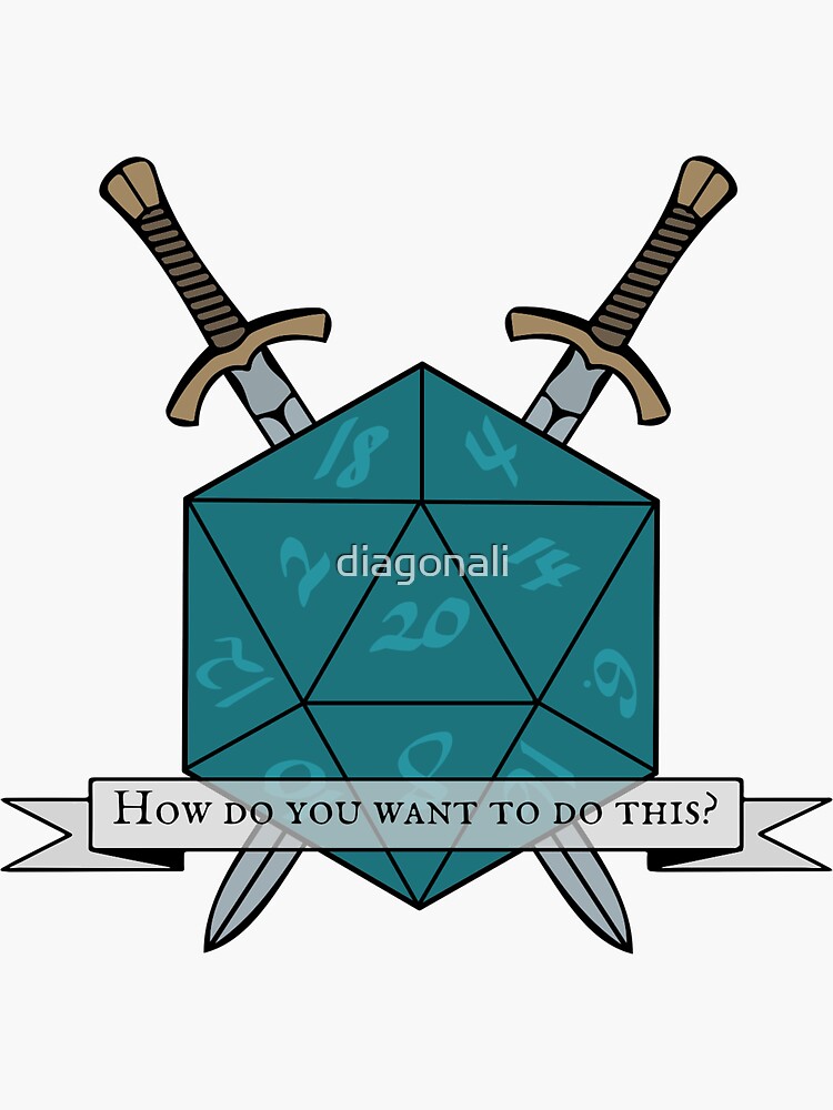 "Nat 20 Critical Hit Dice " Sticker for Sale by diagonali | Redbubble