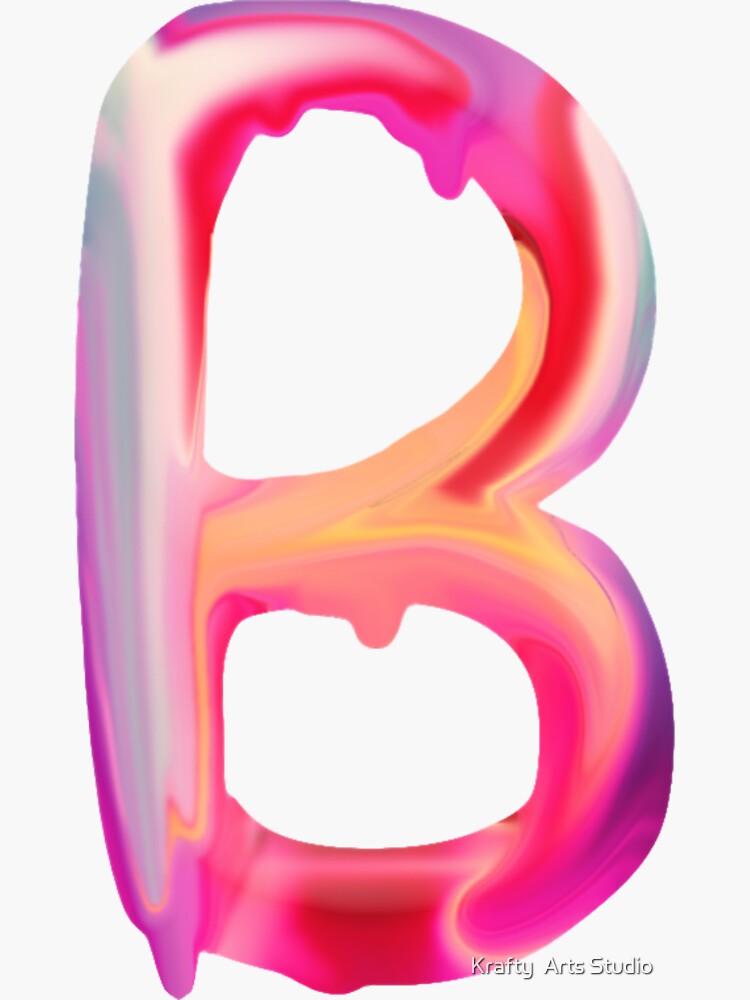 "Letter B Pink Dripping Paint " Sticker by loulou1964 | Redbubble