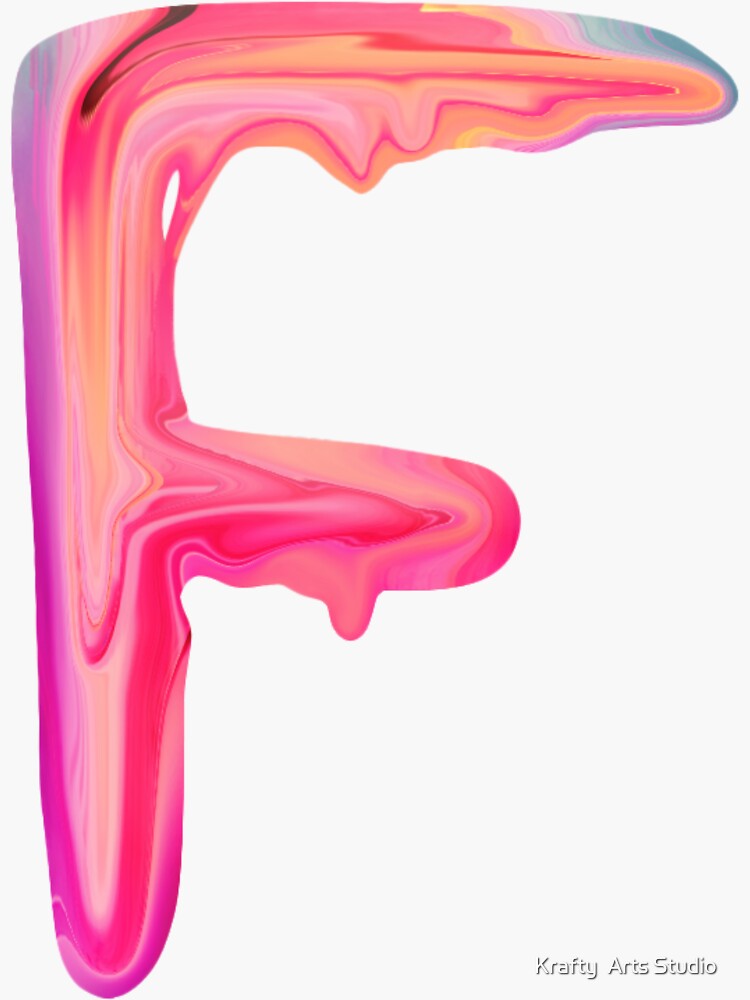 "Letter F Pink Dripping Paint " Sticker by loulou1964 | Redbubble