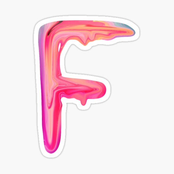 "Letter F Pink Dripping Paint " Sticker by loulou1964 | Redbubble