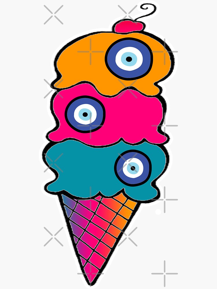 "Eye Scream Cone" Sticker for Sale by artbyomega | Redbubble