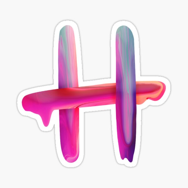"Letter H Pink Dripping Paint " Sticker for Sale by loulou1964 | Redbubble