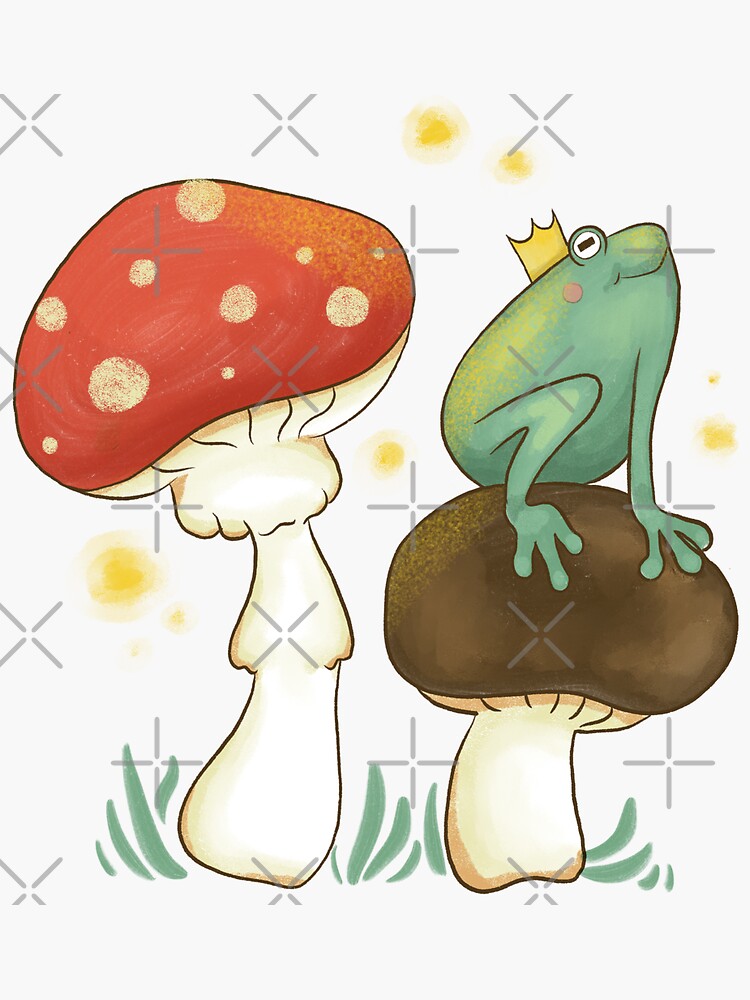 "Firefly Frog Prince Of The Mushrooms " Sticker by OhMyStarling | Redbubble
