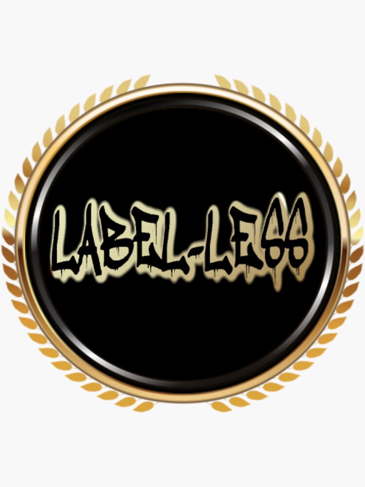 "LABEL-LESS Black & Gold Design" Sticker by LABEL-LESS | Redbubble