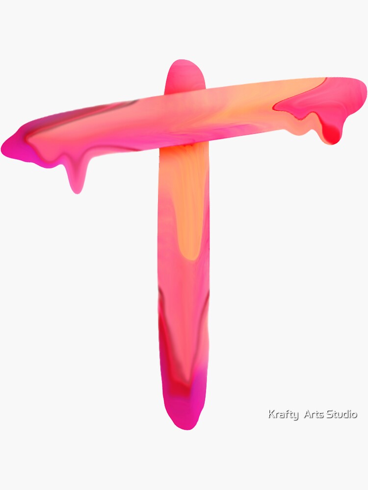 "Letter T Pink Dripping Paint " Sticker for Sale by loulou1964 | Redbubble