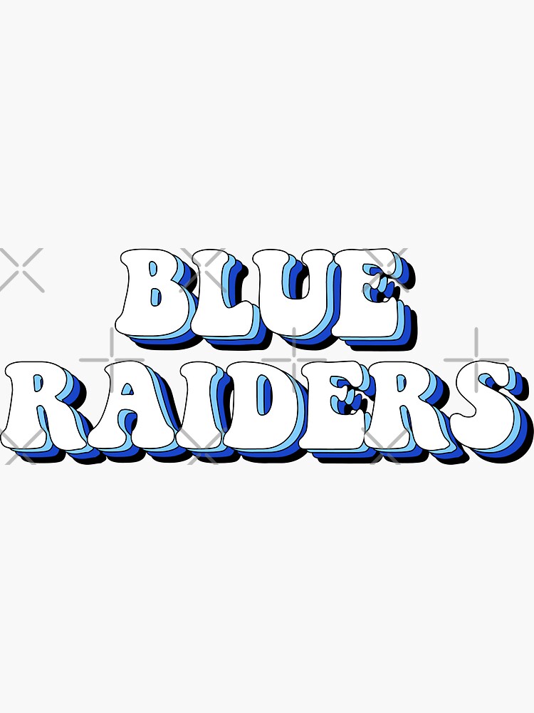 "70's Blue Raiders" Sticker for Sale by hungerfordphoto | Redbubble