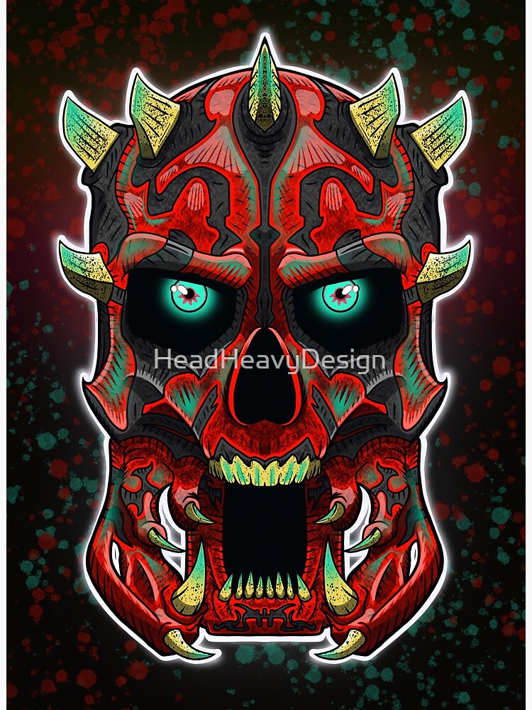 "Alien Predators Skull - Red/Yellow " Poster by HeadHeavyDesign | Redbubble