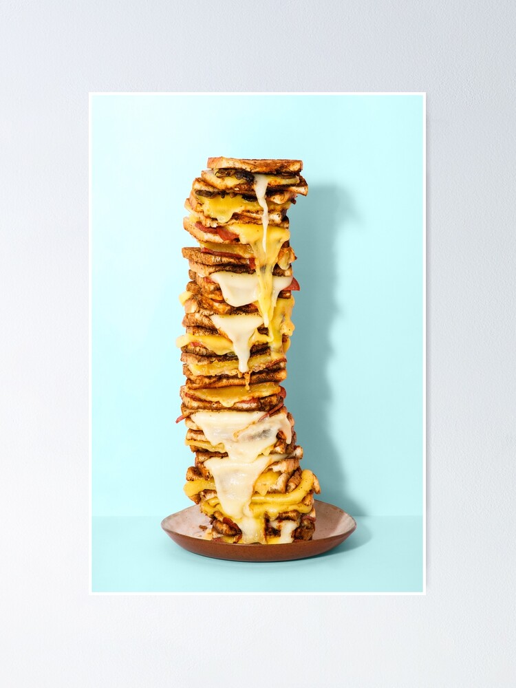 "Giant Toasted Cheese Sandwich on Blue - Toastie (Portrait)" Poster for ...