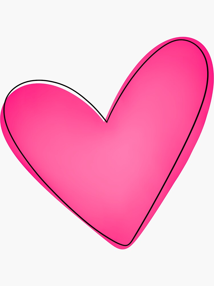"Pink wonky heart" Sticker by Marisssalovesit | Redbubble