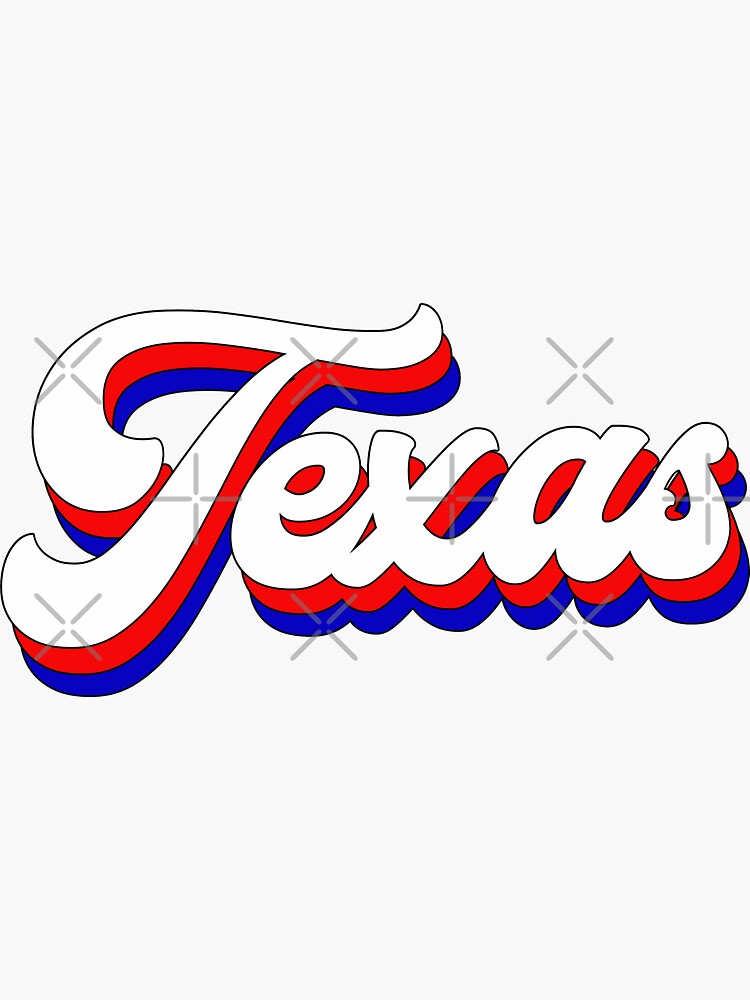 "Texas - Red, White and Blue - Retro 70's " Sticker for Sale by ...