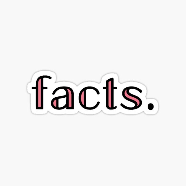 "facts. pale pink aesthetic design" Sticker by -Saraya- | Redbubble