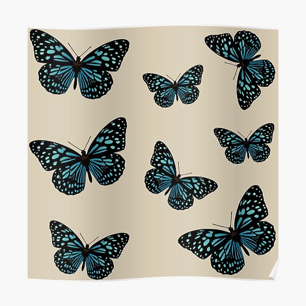 "Retro Blue Butterfly Pack" Poster for Sale by ROXANNECHEE | Redbubble