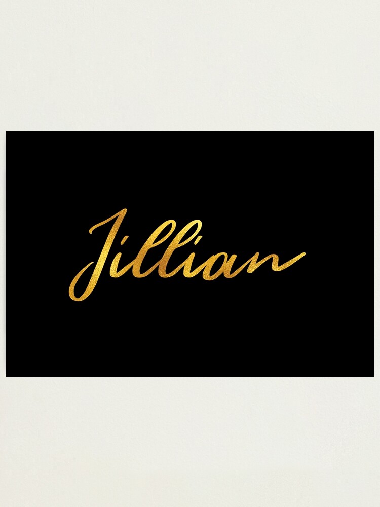 "Jillian Name Hand Lettering in Faux Gold Letters" Photographic Print ...