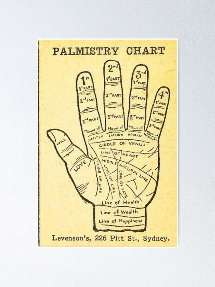 "palmistry chart" Poster for Sale by aquavanilla | Redbubble