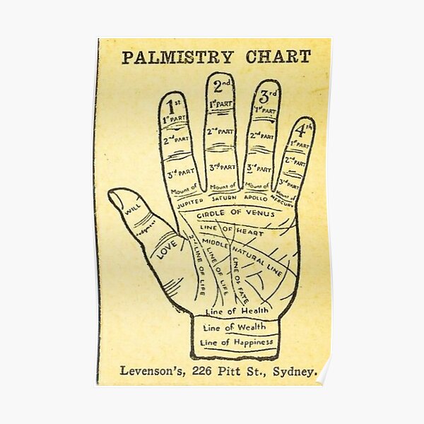 "palmistry chart" Poster for Sale by aquavanilla | Redbubble