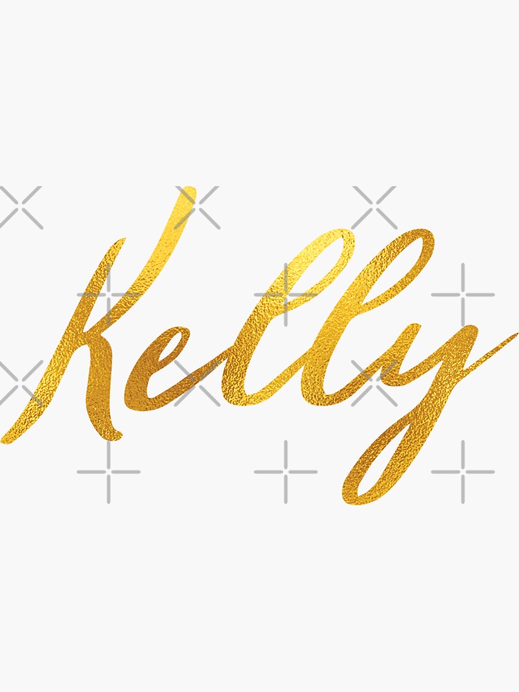 "Kelly Name Hand Lettering in Faux Gold Letters" Sticker for Sale by ...
