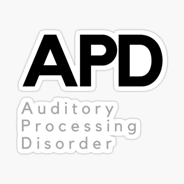 "Auditory Processing Disorder, APD" Sticker by GarbledLife | Redbubble