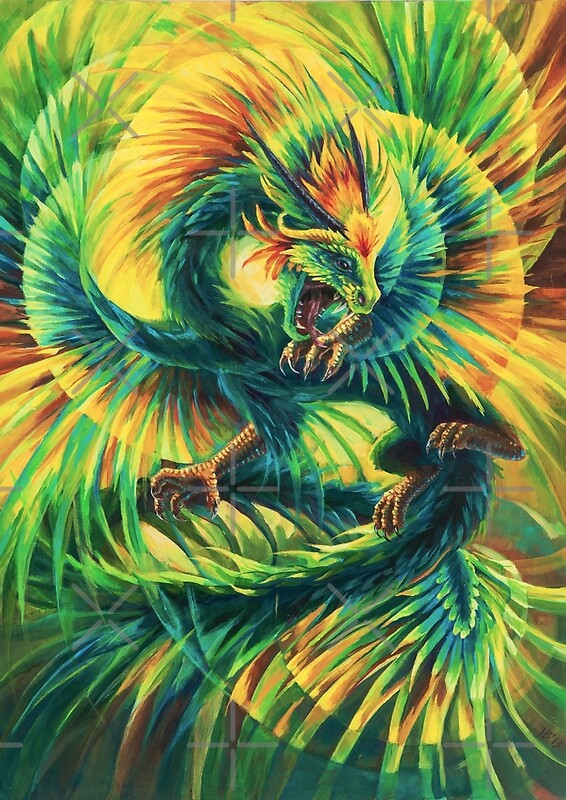 "Quetzalcoatl, the plumed serpent" by Hannah Böving | Redbubble