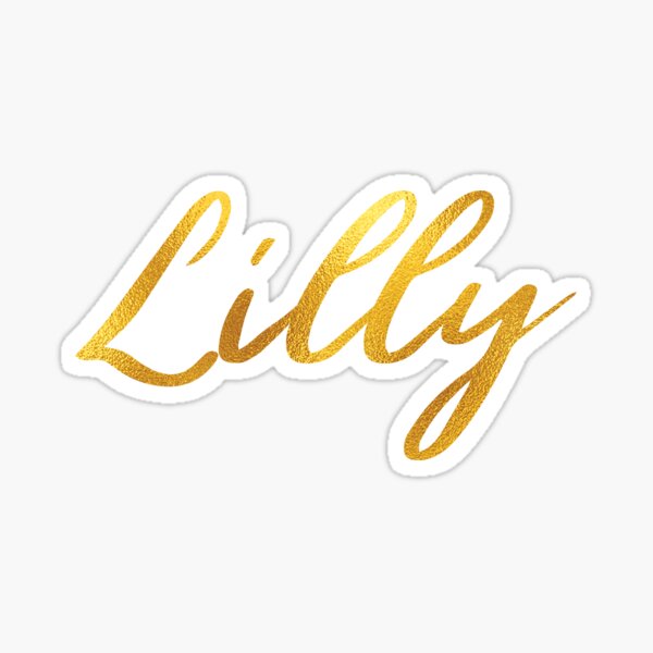 "Lilly Name Hand Lettering in Faux Gold Letters" Sticker for Sale by ...