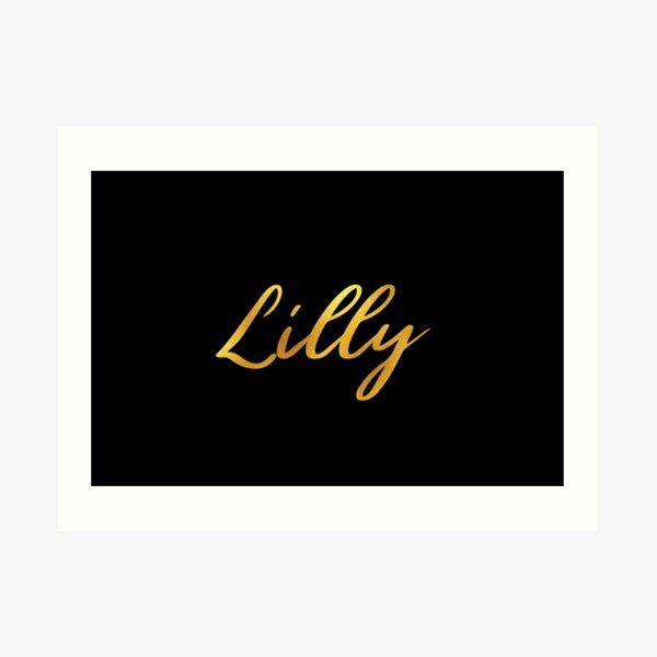 "Lilly Name Hand Lettering in Faux Gold Letters" Art Print by ...