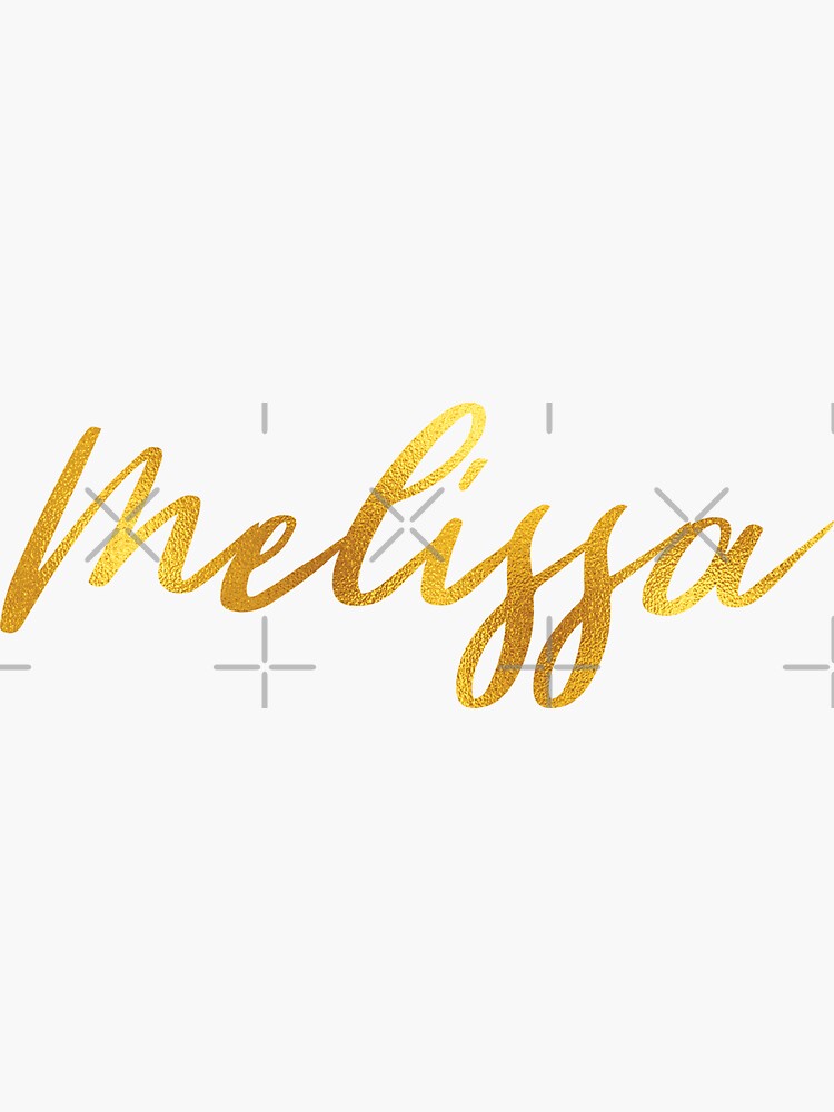 "Melissa Name Hand Lettering in Faux Gold Letters" Sticker for Sale by ...