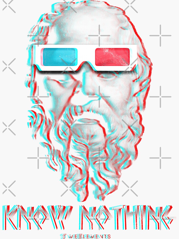"socrates know nothing 3d" Sticker by filippobassano | Redbubble