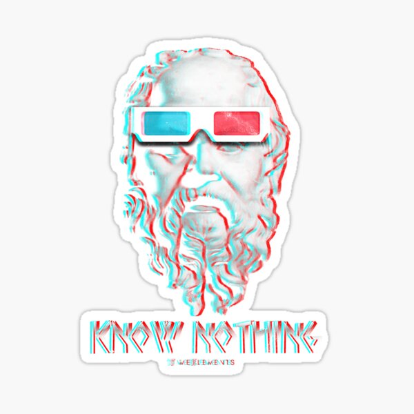 "socrates know nothing 3d" Sticker by filippobassano | Redbubble