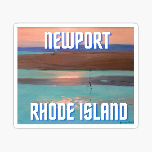 "Newport, Rhode Island Coastal Beach Advertising Poster" Sticker by ...