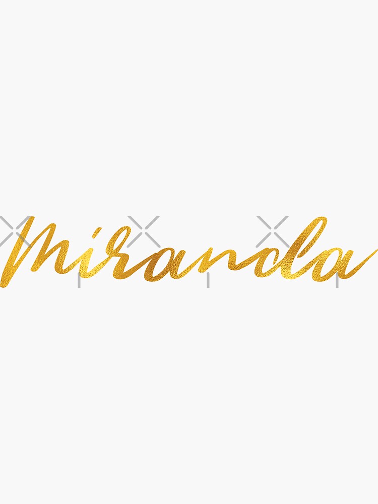 "Miranda Name Hand Lettering in Faux Gold Letters" Sticker for Sale by ...