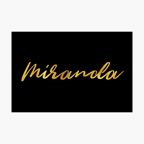 "Miranda Name Hand Lettering in Faux Gold Letters" Photographic Print ...