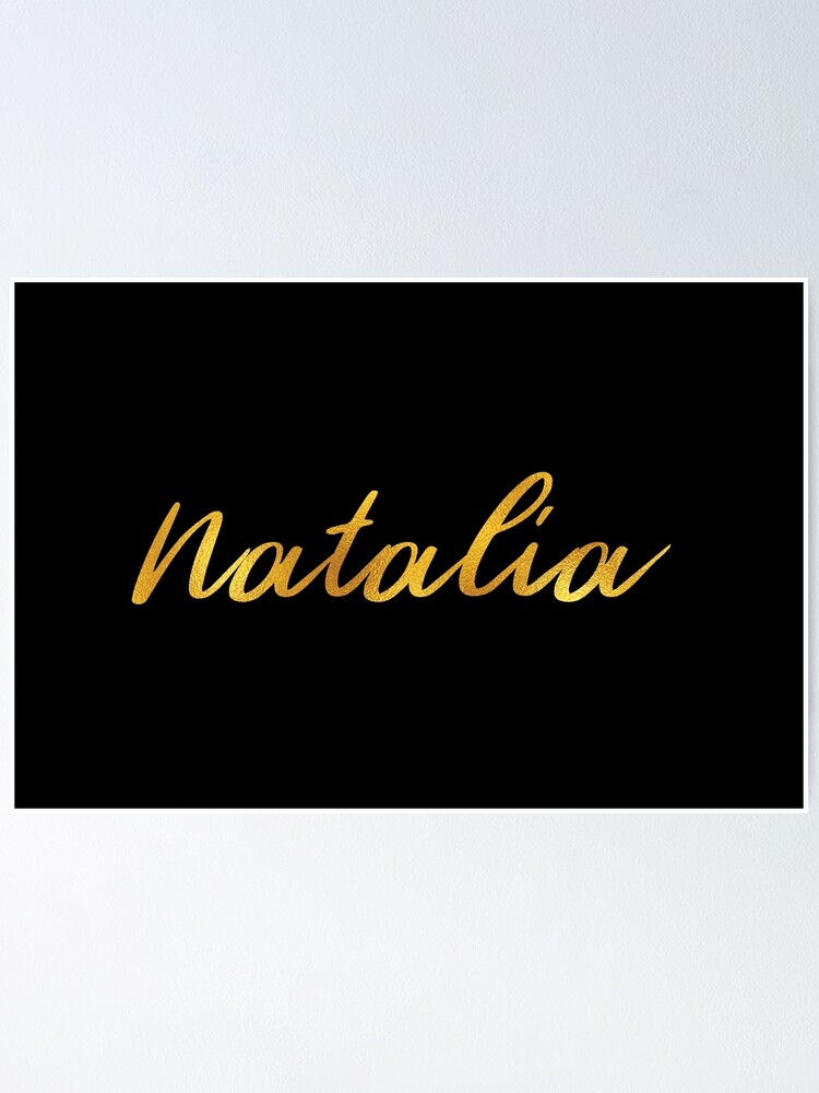 Póster «Letras del nombre de Natalia en letras doradas falsas» de ...