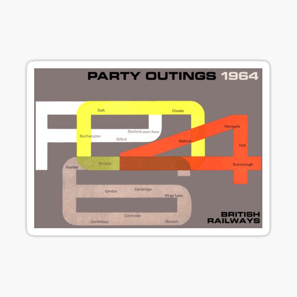 "BRITISH RAIL PARTY OUTINGS - 1964 TIMETABLE" Sticker for Sale by ...