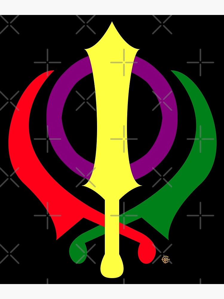 "LGBTQ Khanda Punjabi Indian Sikh T-Shirt" Metal Print for Sale by ...