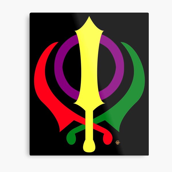 "LGBTQ Khanda Punjabi Indian Sikh T-Shirt" Metal Print for Sale by ...