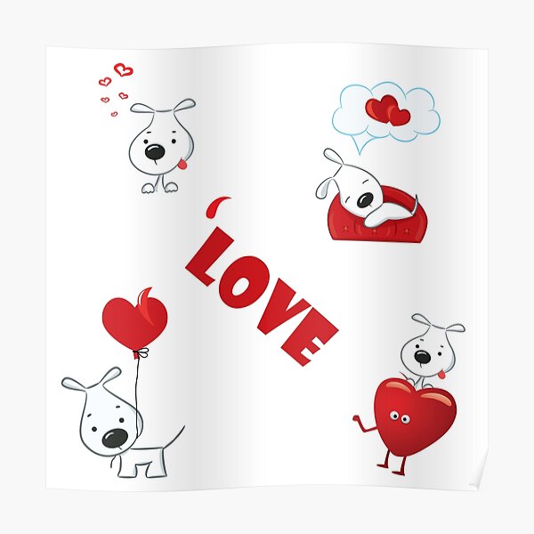 "Cute Puppy Love" Poster for Sale by Shiftech | Redbubble