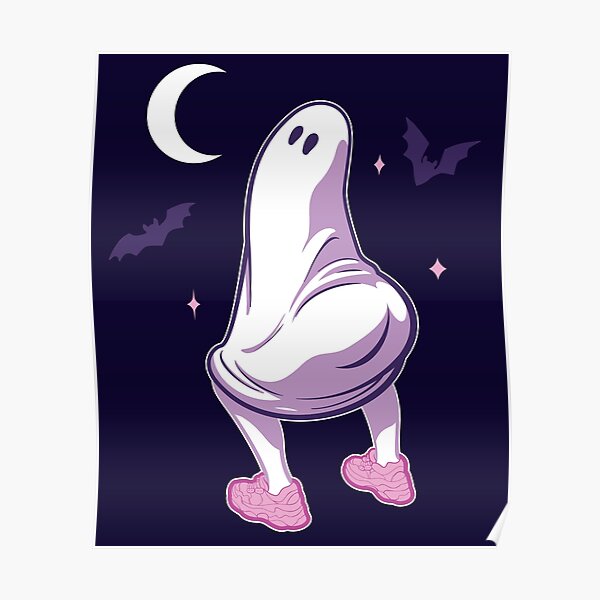 Spooky Booty Twerking Halloween Bedsheet Ghost Poster For Sale By