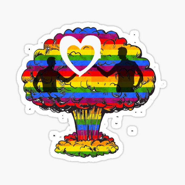 " gay pride flag explosion" Sticker by loulousworld | Redbubble