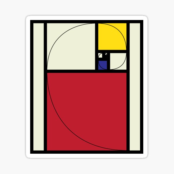 "De Stijl Golden Ratio" Sticker by GlyphDesigns | Redbubble
