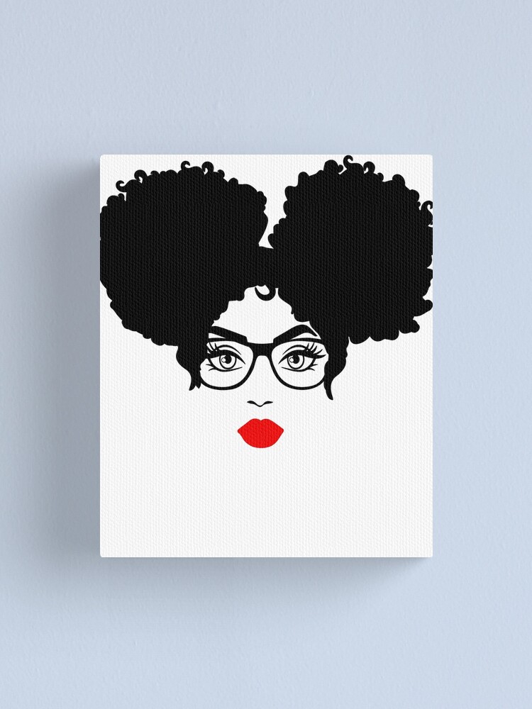 Black Queen Afro Diva Red Lips Black Girl Magic Puffs Melanin Canvas