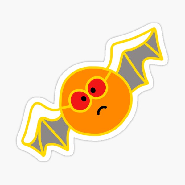 "Cartoon sad Bat with red eyes for Halloween new 2020" Sticker by ...