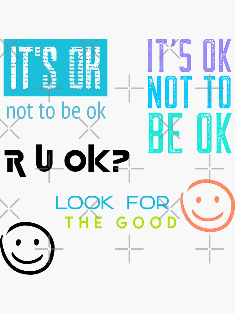"R U OK? Sticker Pack" Sticker for Sale by beachchic | Redbubble