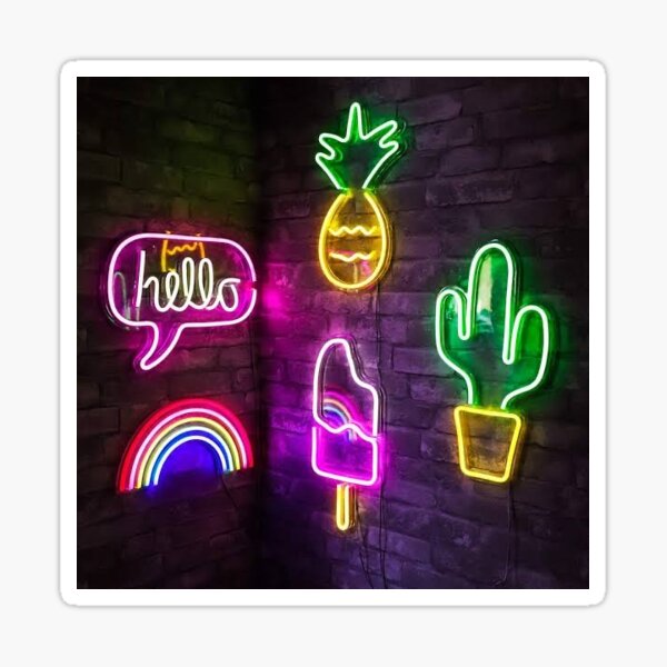 "Neon lights " Sticker for Sale by dianealheri | Redbubble
